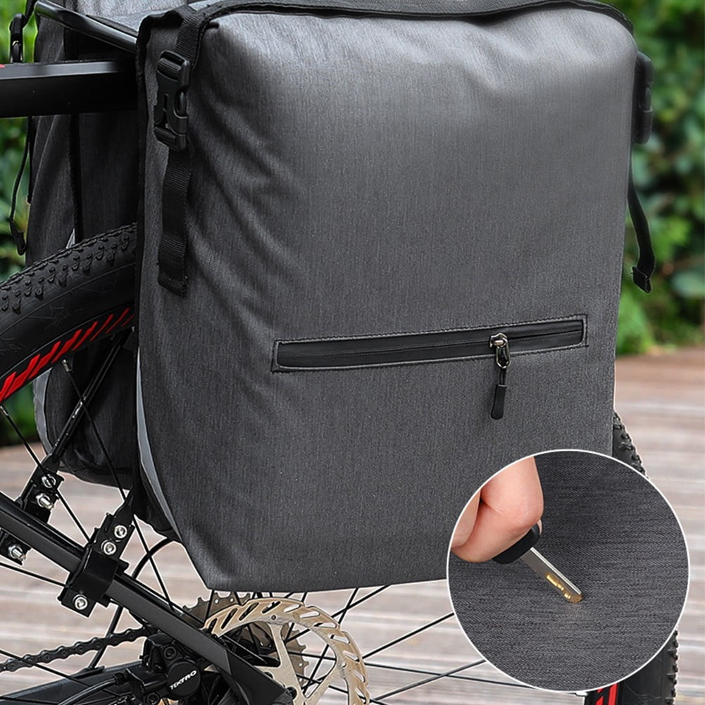 Bike Side Bag 28L Water Resistant Carrier Saddle Bag Reflective Double ...