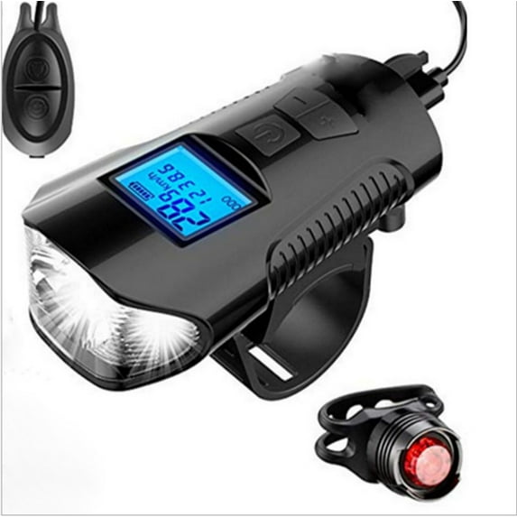 Bike Speedometer with Bike Light Set, IPX7 Waterproof Bike Odometer ...