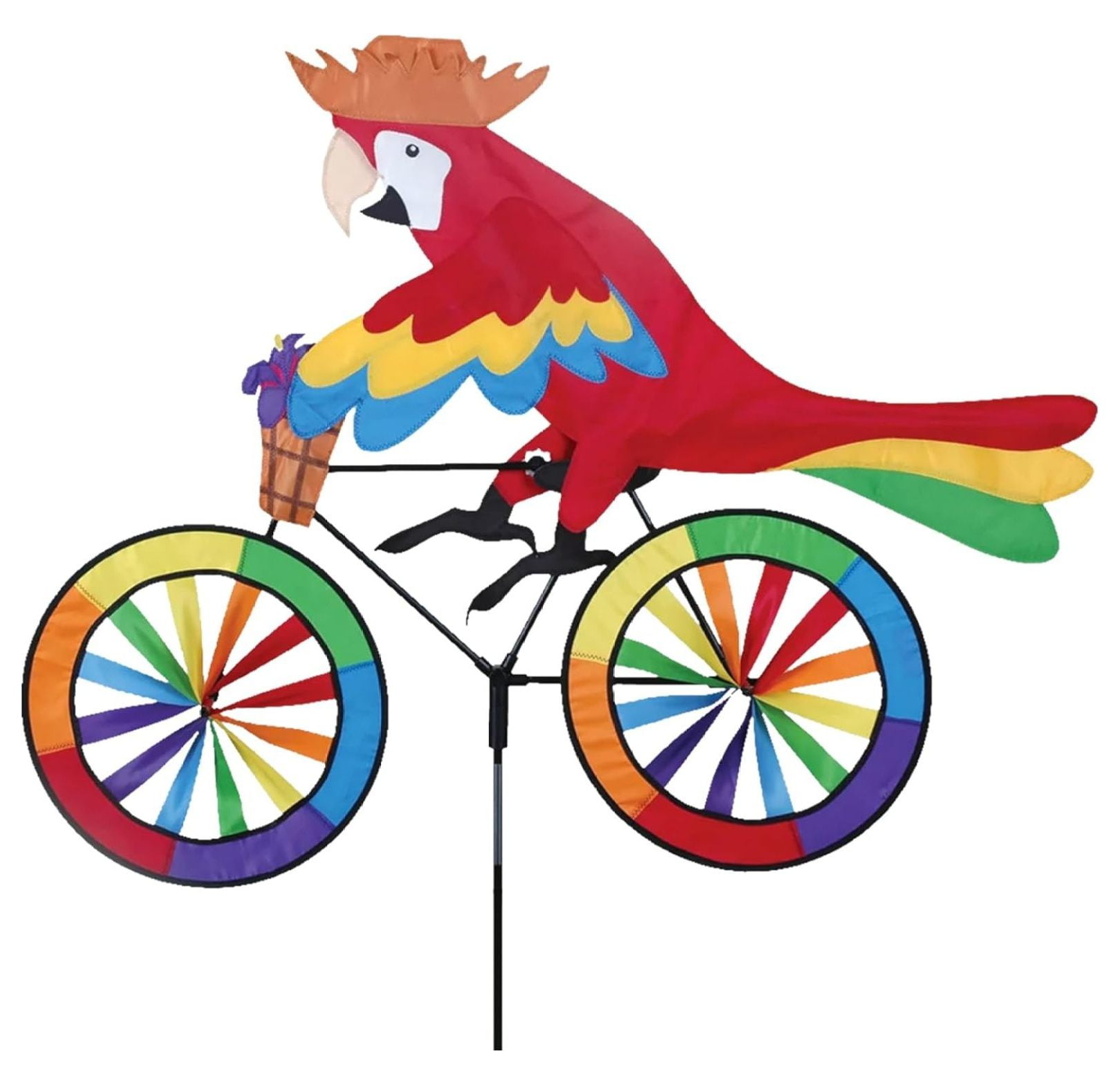 Bike Spinner Parrot 30" – Tropical Design, Weather-Resistant Outdoor ...