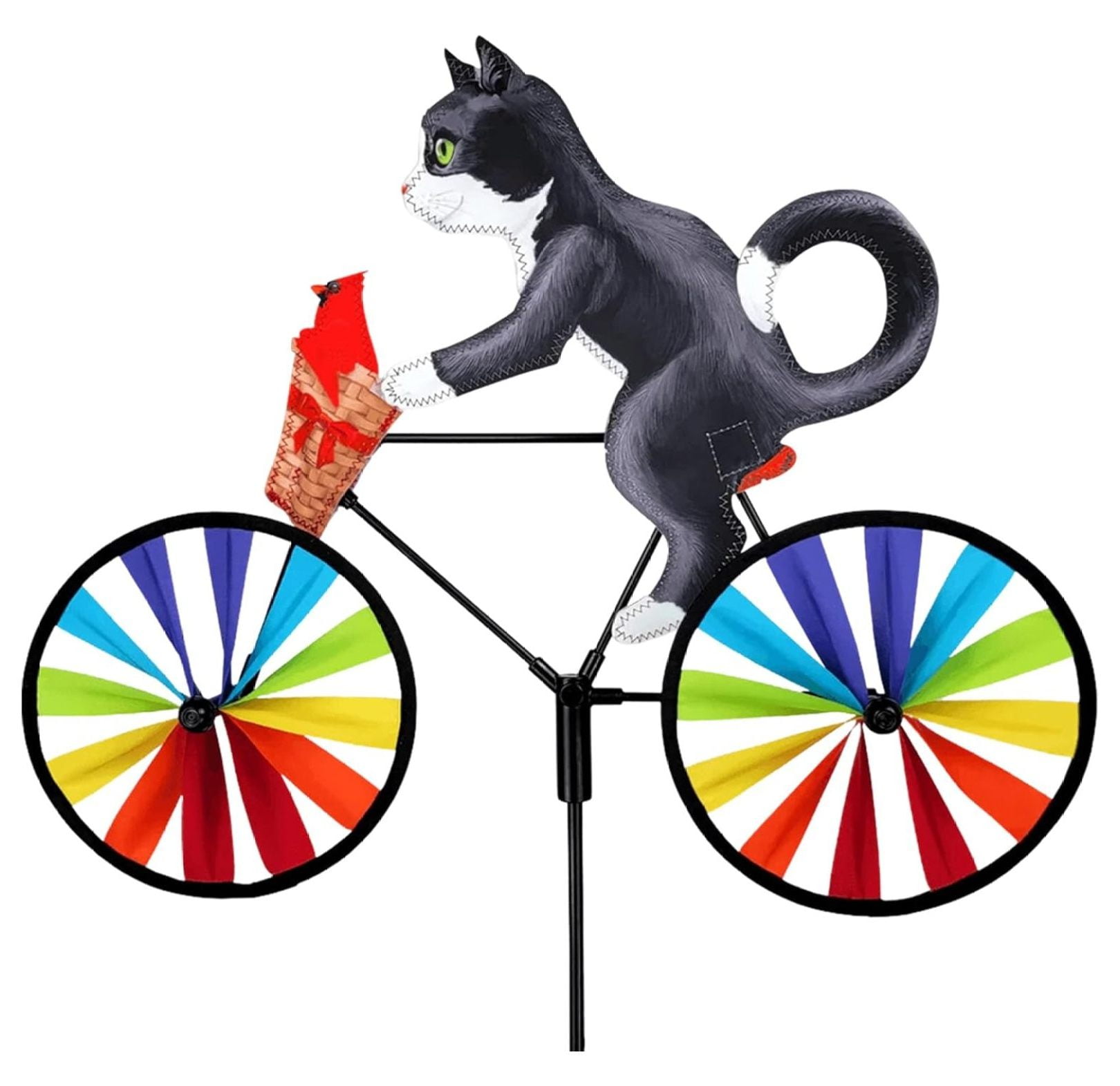 Bike Spinner Tuxedo Cat 20" – Feline Design, Weather-Resistant Outdoor ...