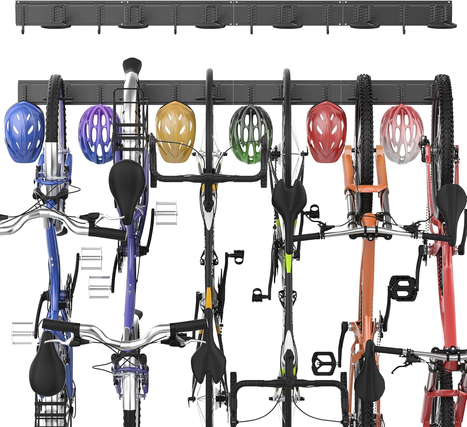 Bike Storage Rack, Wall Mount Bicycle Rack Vertical Bike Hanger for Garage, Home, 6 Bike Racks ...