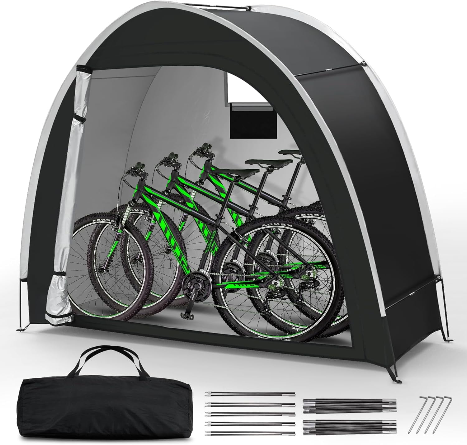 Bike Storage Tent Outdoor - Upgraded Portable Bicycle Storage Sheds with 210D Oxford Fabric ...