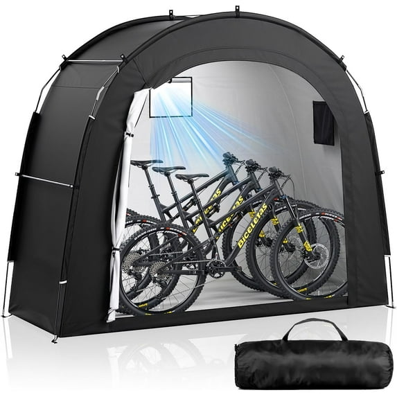 Bike Storage Tent Shed for 3 Bikes, Outdoor Portable 210D Oxford Thick PU4000 Waterproof Bike ...