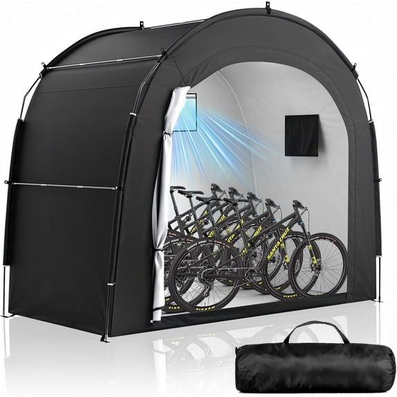 Bike Storage Tent Shed for 5 Bikes, Outdoor Portable 210D Oxford Thick ...