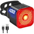 Bike Tail Light with LED Display Screen, USB-C Rechargeable 6 Modes ...