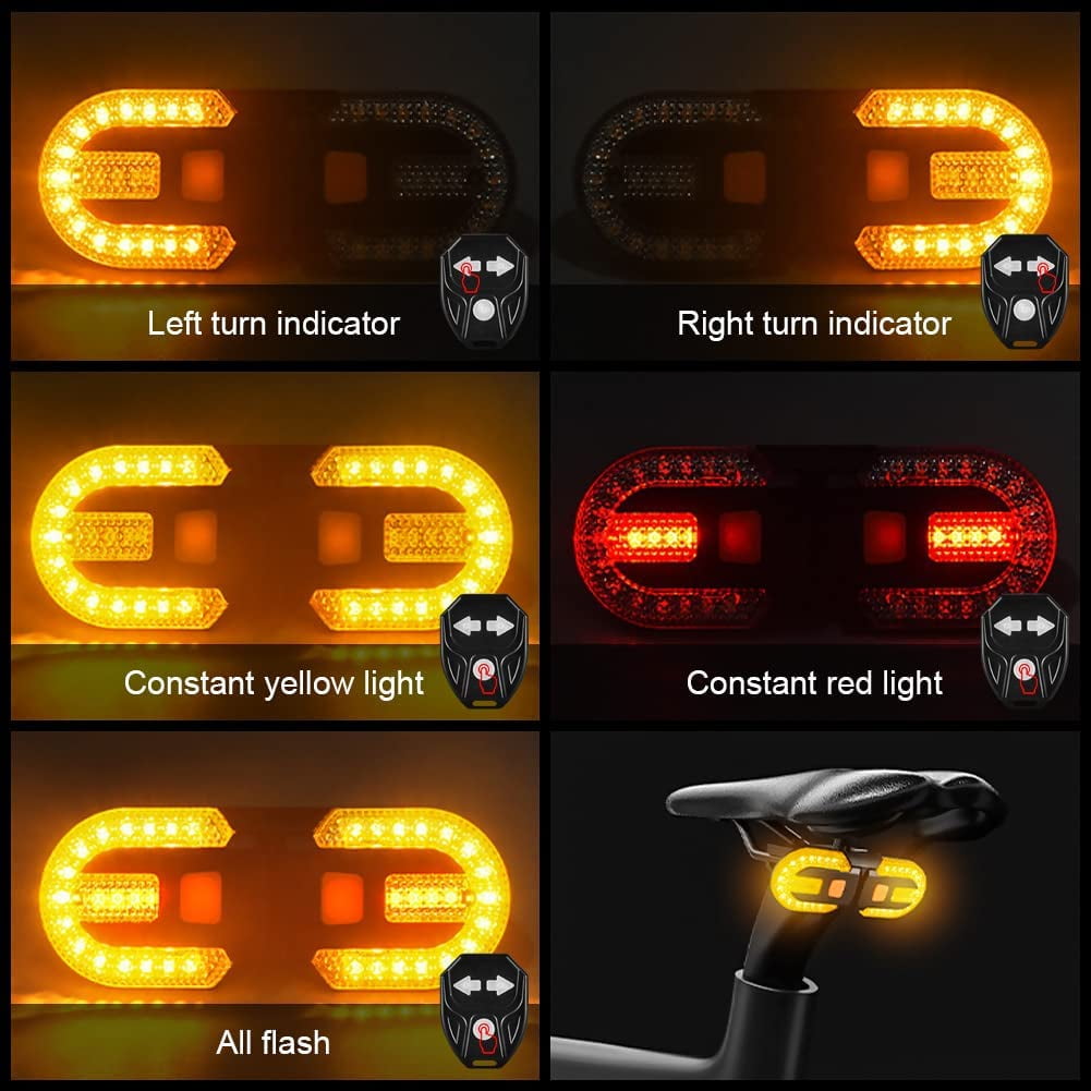 Bike Tail Light, Turn Signals for Bicycles, Split Bicycle Rear Lights ...