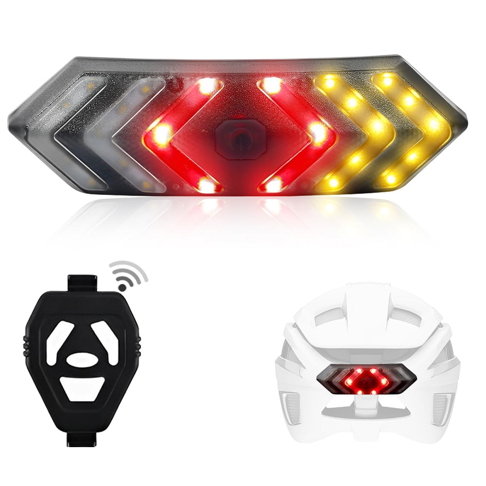 Bike Taillight Turn Signal Warning Light Rear Usb Rechargeable Helmet ...