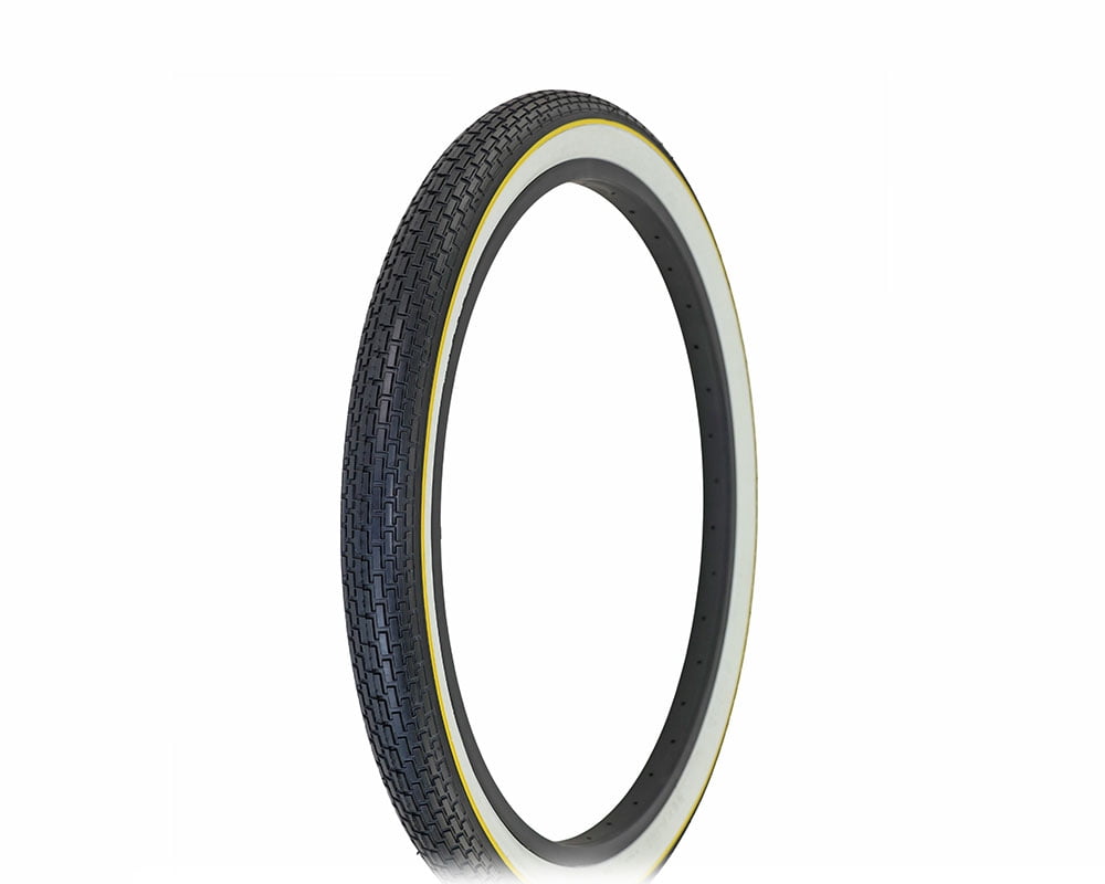 Bike Tire 24 x 2.125 Black/White Side Wall Yellow line HF-120A ...