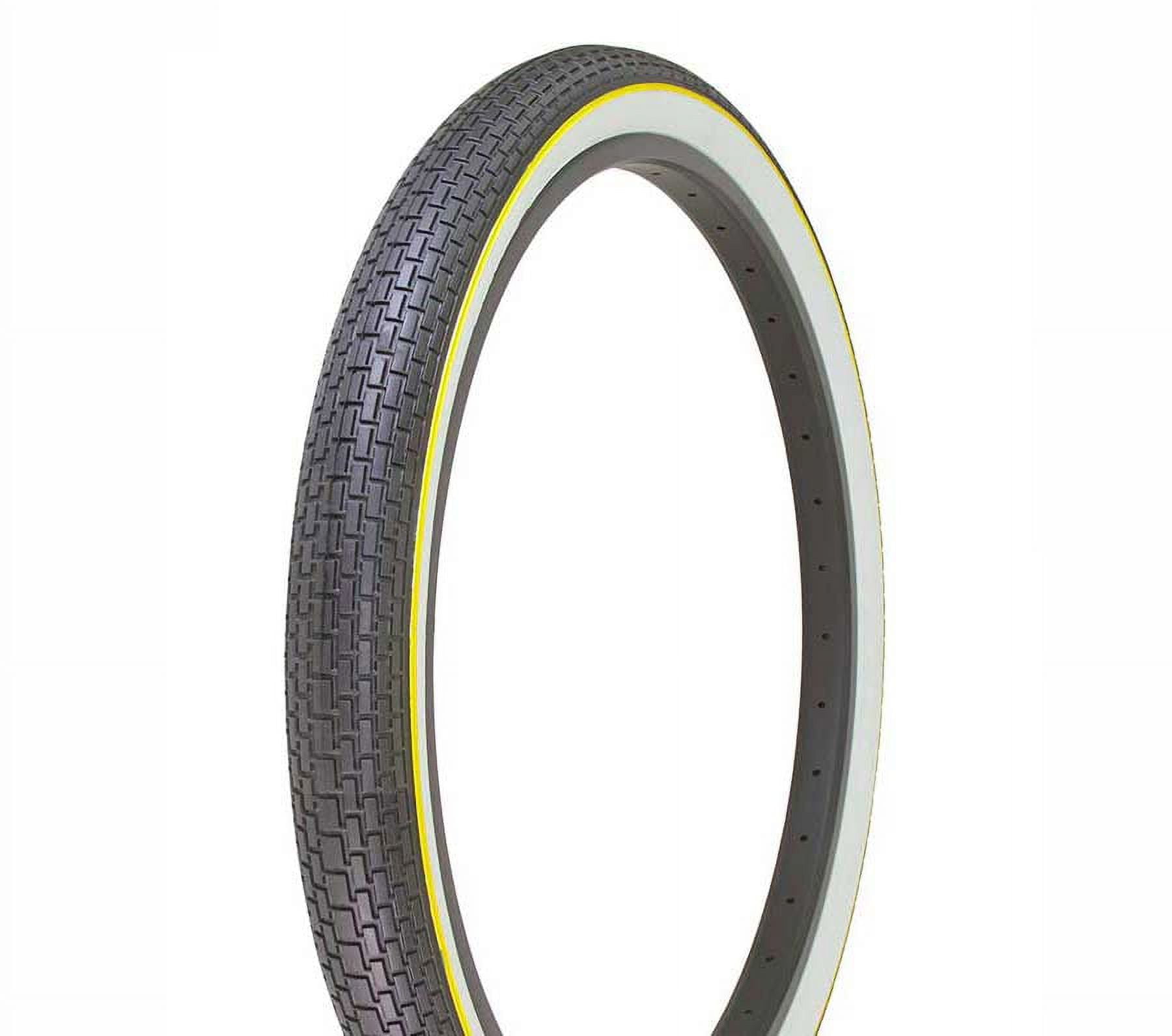 Bike Tire, Bicycle Tire Duro 26 x 2.125 Black/White Side Wall Yellow ...