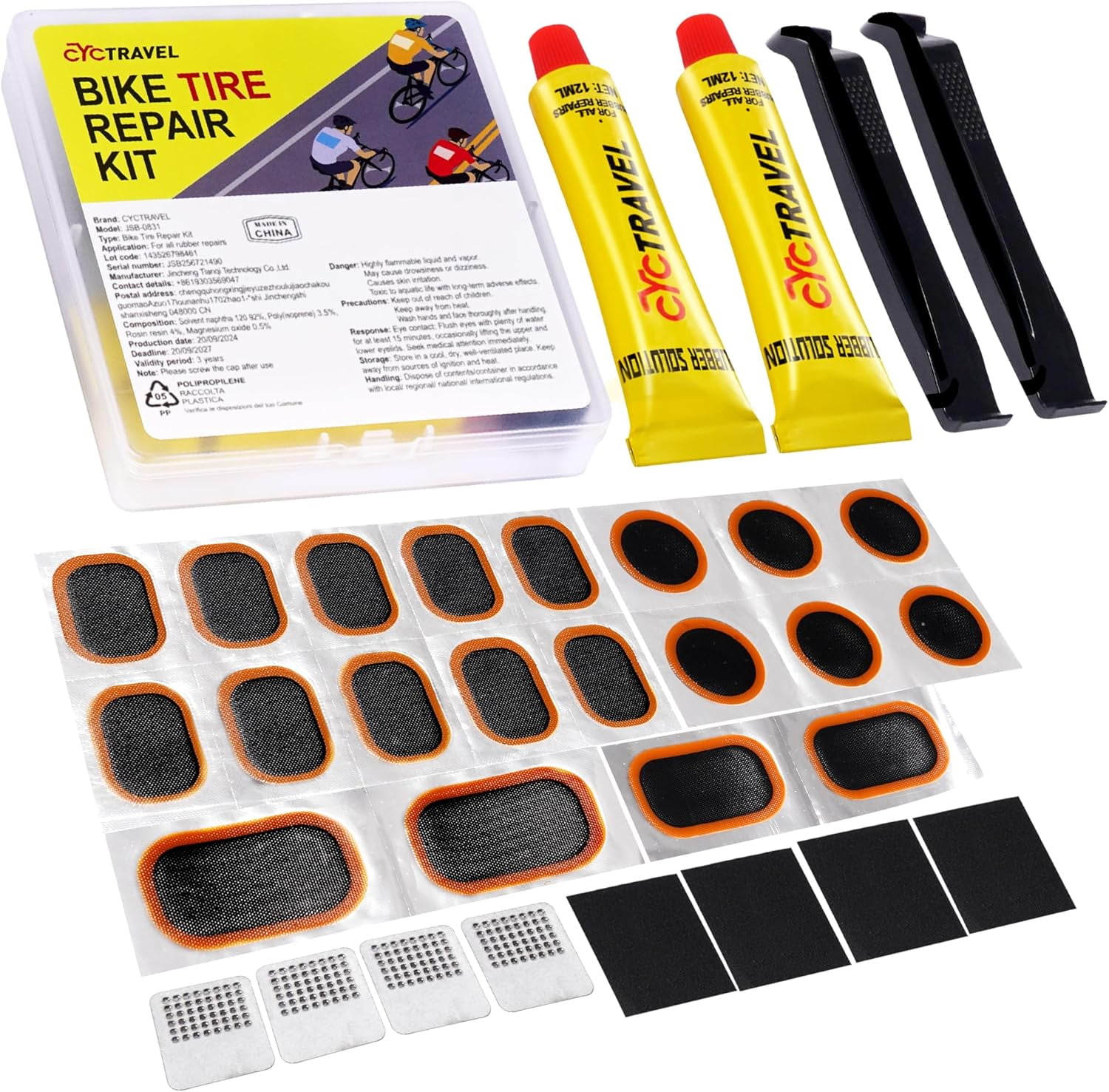 Bike Tire Repair Kit, Bicycle Inner Tube Puncture Patch Kits with 20 ...