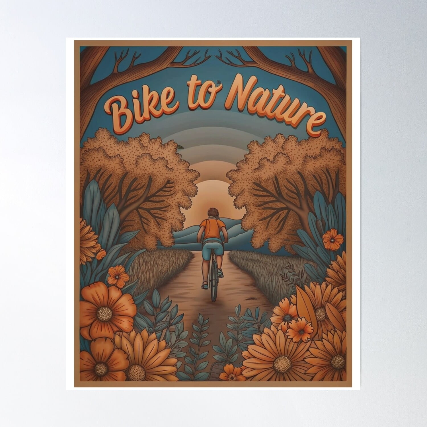 Bike To Nature Poster Wall Art, Modern Wall Decor, 24x36 UNFRAMED ...