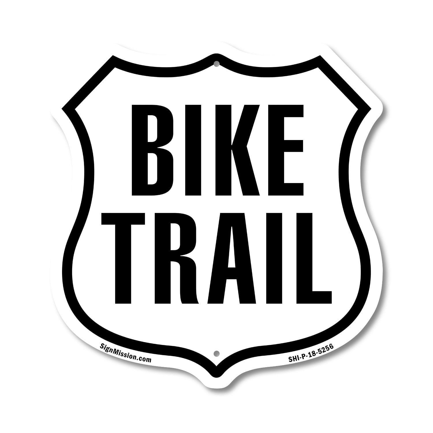 Bike Trail 12 inch X 12 inch Shield Shaped Commercial Grade Plastic ...