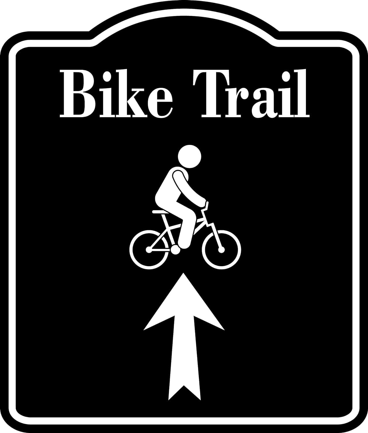 Bike Trail Symbol Up Arrow BLACK Aluminum Composite Sign, 8.5"x10 ...