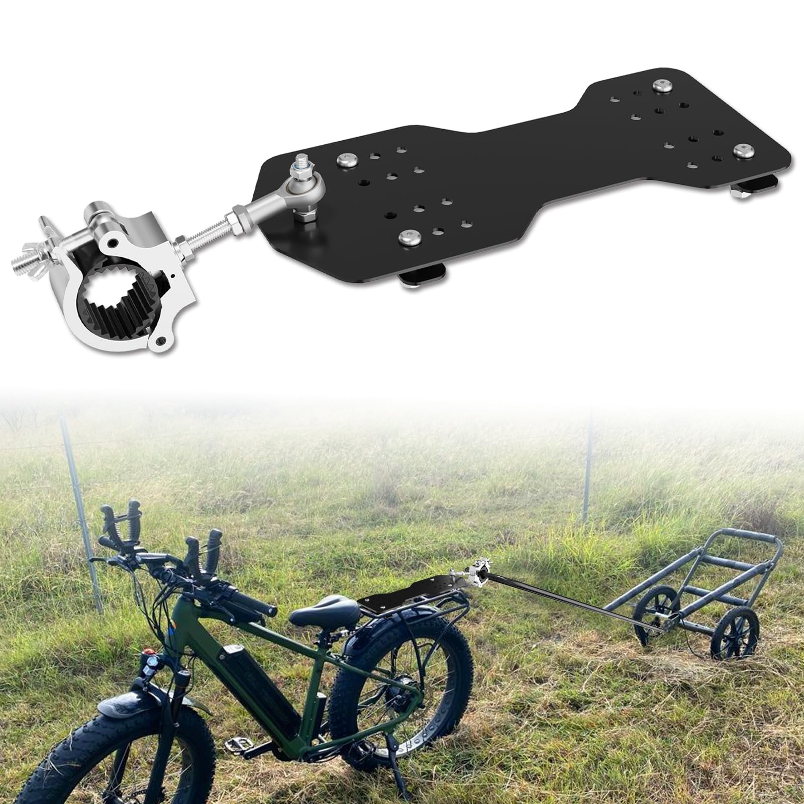 Universal Trailer Coupler Hitch for E-Bike & Bike, Heavy-Duty Cargo ...