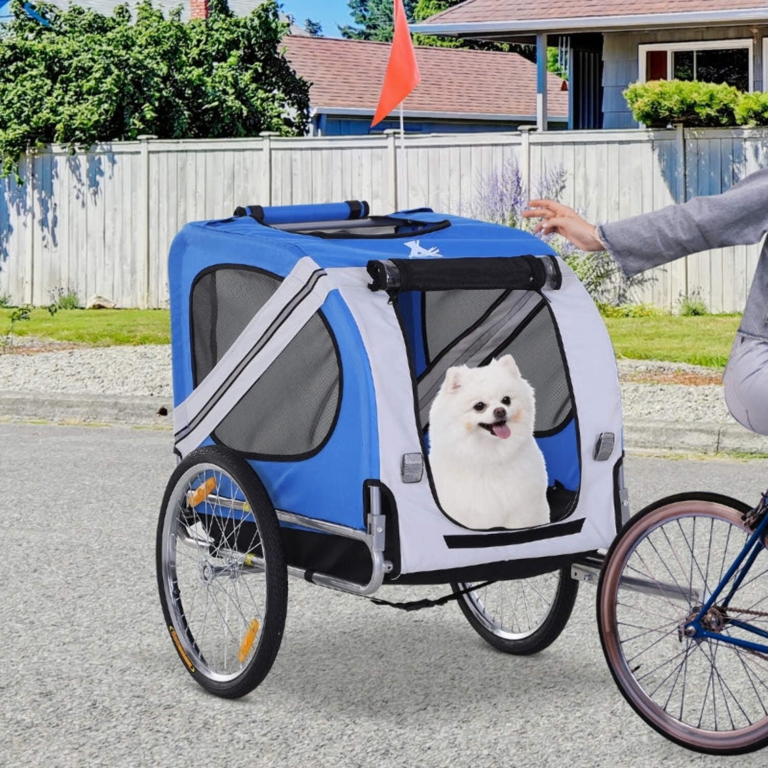 Bike Trailer Cargo Cart for Dogs and Pets - Walmart.com