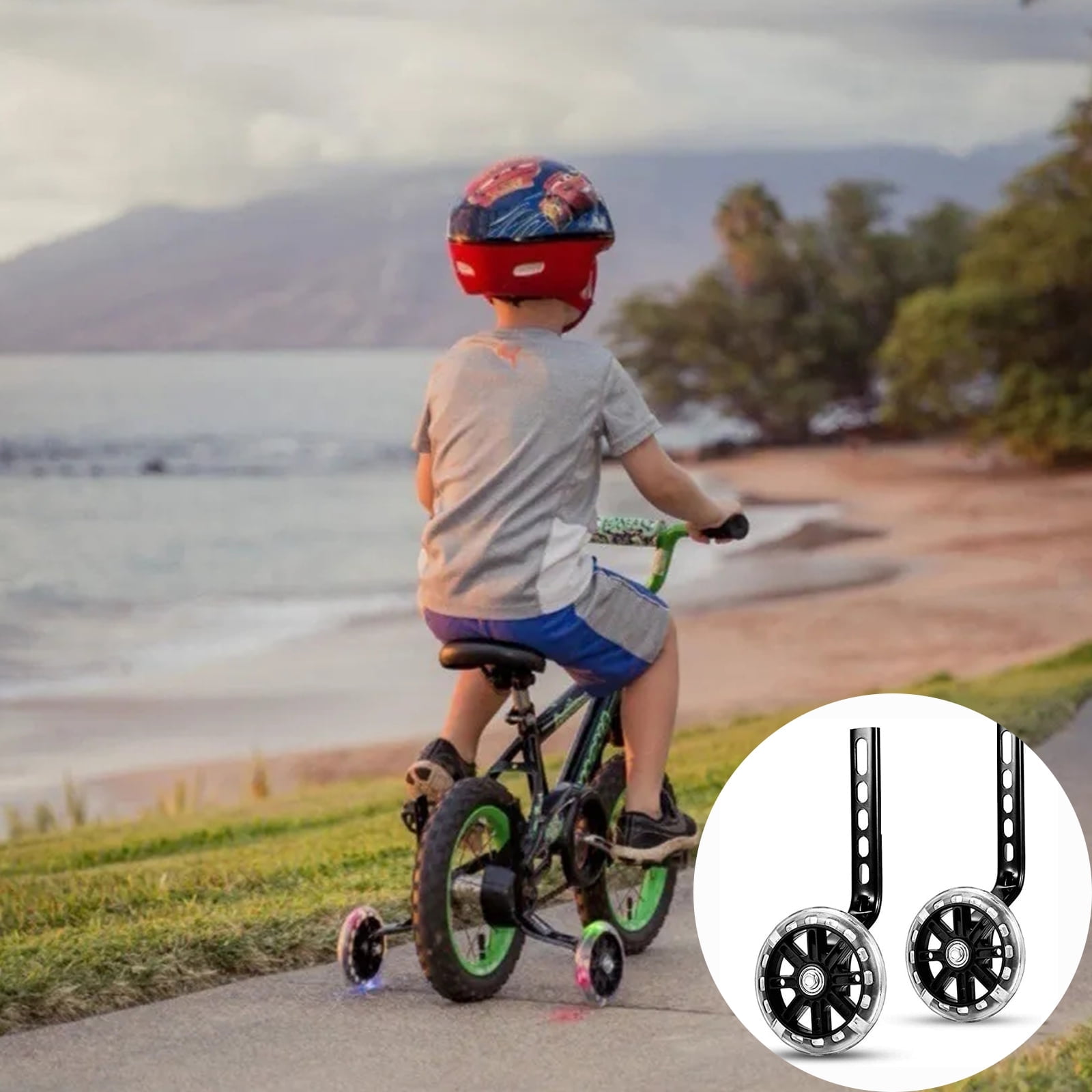 Bike Training Wheels for Kids Flash Mute Bicycle Training Wheels ...