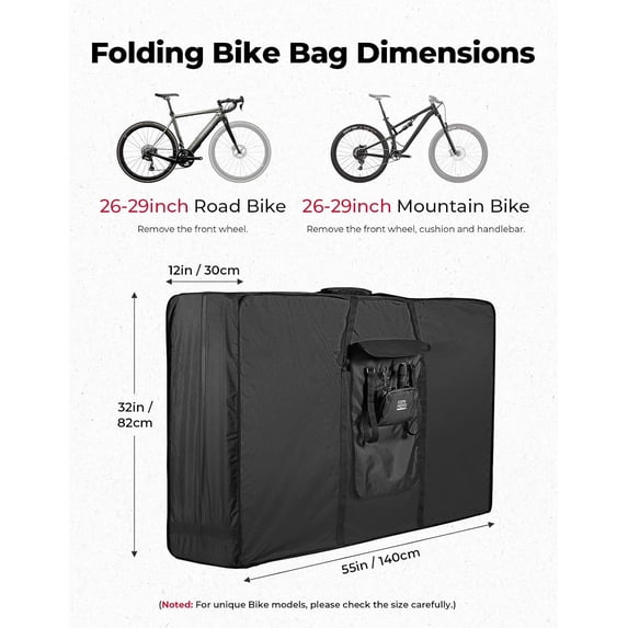 Bike Travel Bag Heavy-Duty 900D Water-Resistant with Fixed Buckles ...