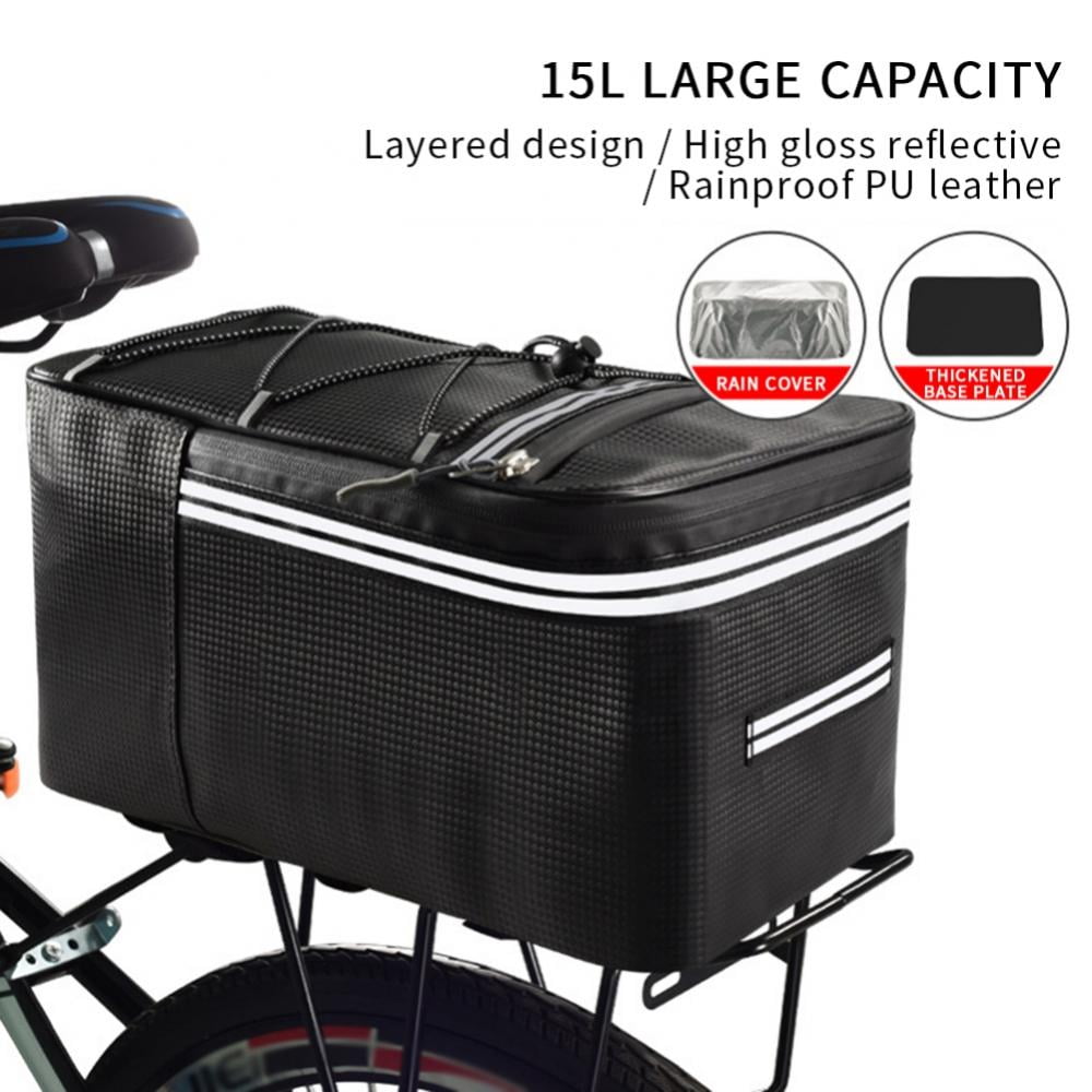 Bike Trunk Bag Bike Rack Bags Bike 15L Rear Seat Cargo Bag Bicycle Rack ...