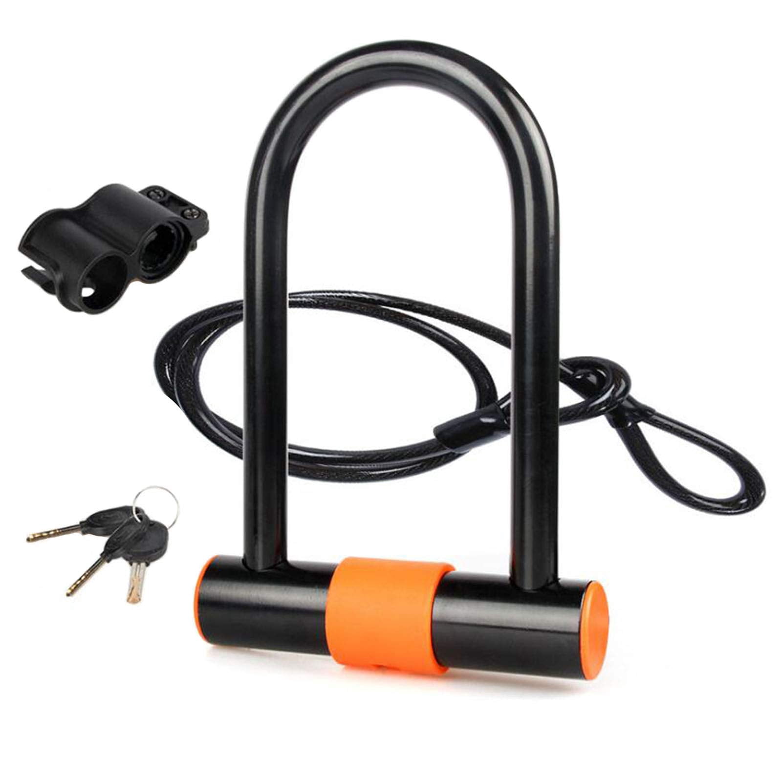 Bike U Lock with Cable Heavy Duty Bike Lock Bicycle U Lock, 14mm ...