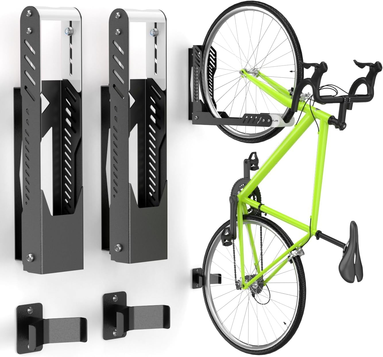 Bike Wall Mount 2 Pack Swivel Bike Rack for Garage, No Heavy Lifting ...