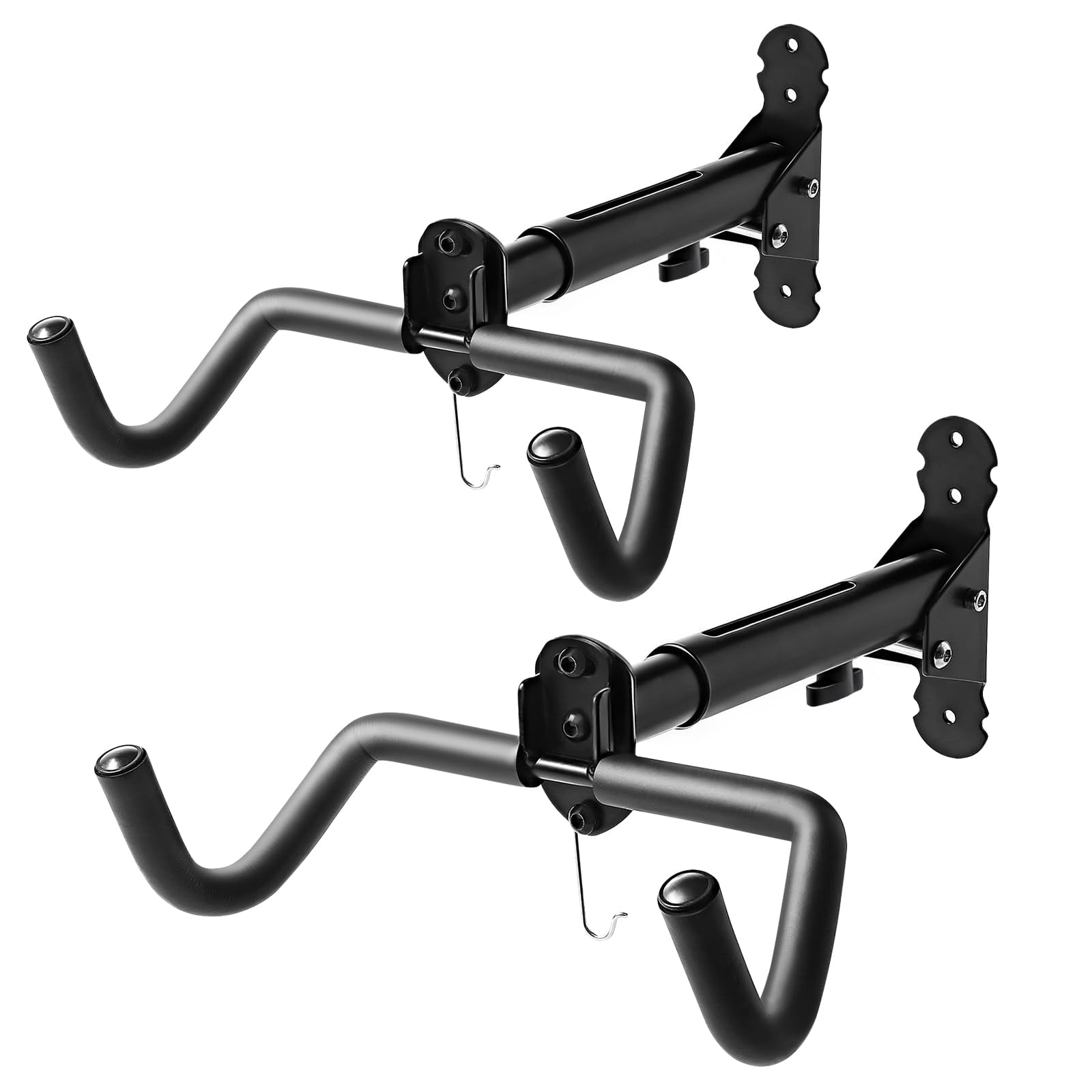 Bike Wall Mount Hanger Black 2Pack Horizontal Bicycle Indoor Storage ...
