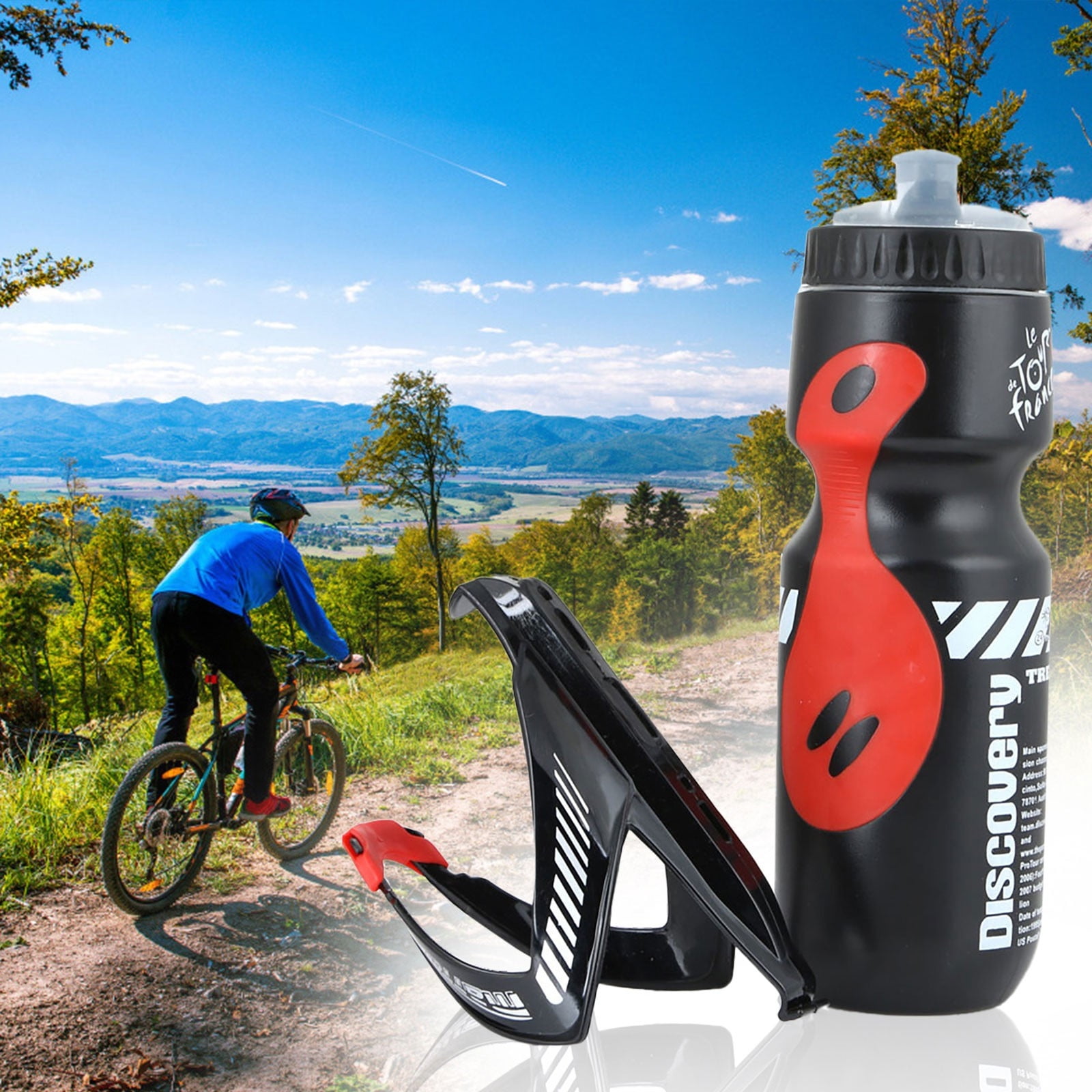 Bike Water Bottle Set, Portable Lightweight Water Bottle with Bicycle ...