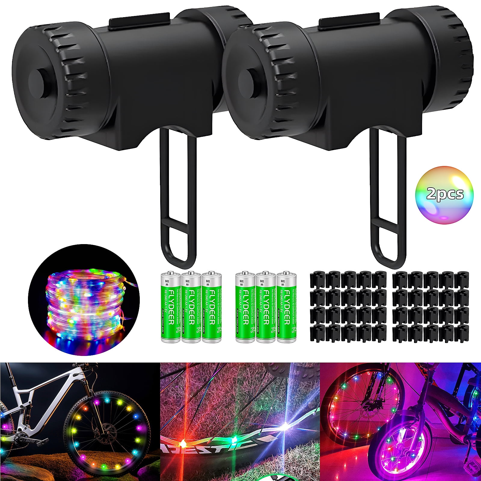 Bike Wheel Lights,DFITO 2 Pack Bike Light Accessories,Bike Lights ...