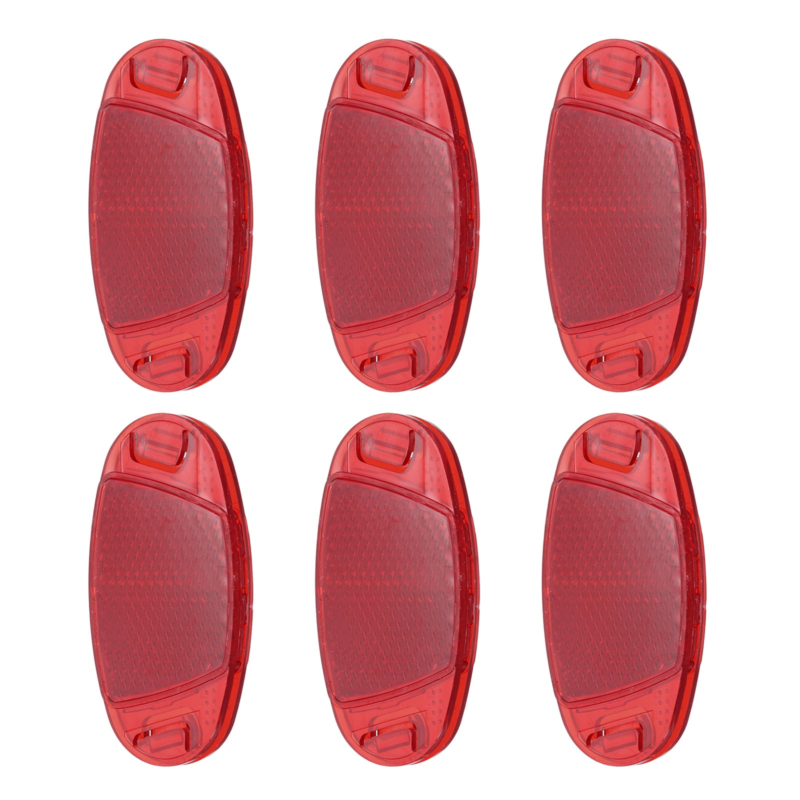 Uxcell 6 Pcs Oval Rear Reflectors Bike Wheel Rim Reflective Warning ...