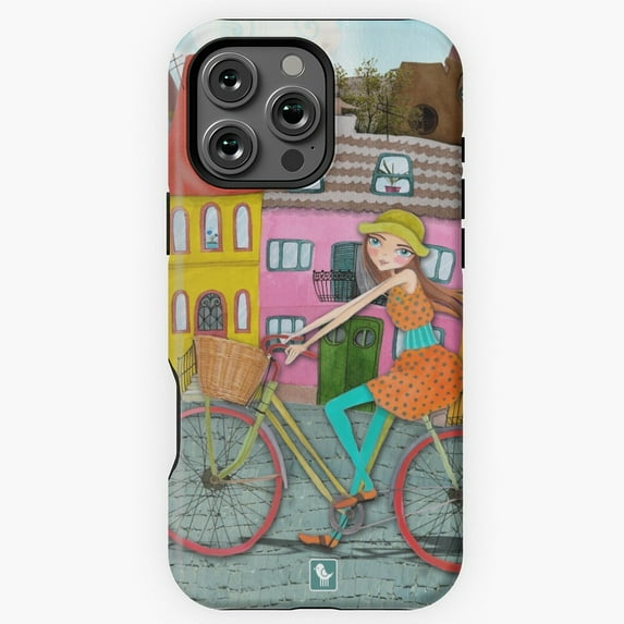 Bike and Balloons Illustration Art iPhone Case 17 16 15 14 13 12 11 Pro Max - Walmart.com