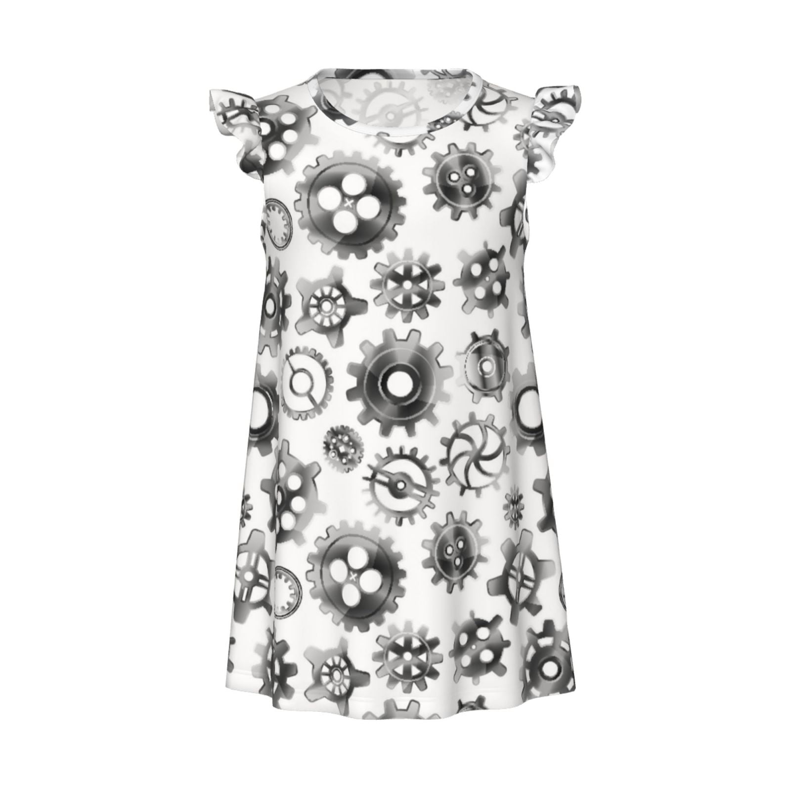 Bike gear Pattern Sparkling Girls Nightgowns, Pajamas for Girls, Soft ...