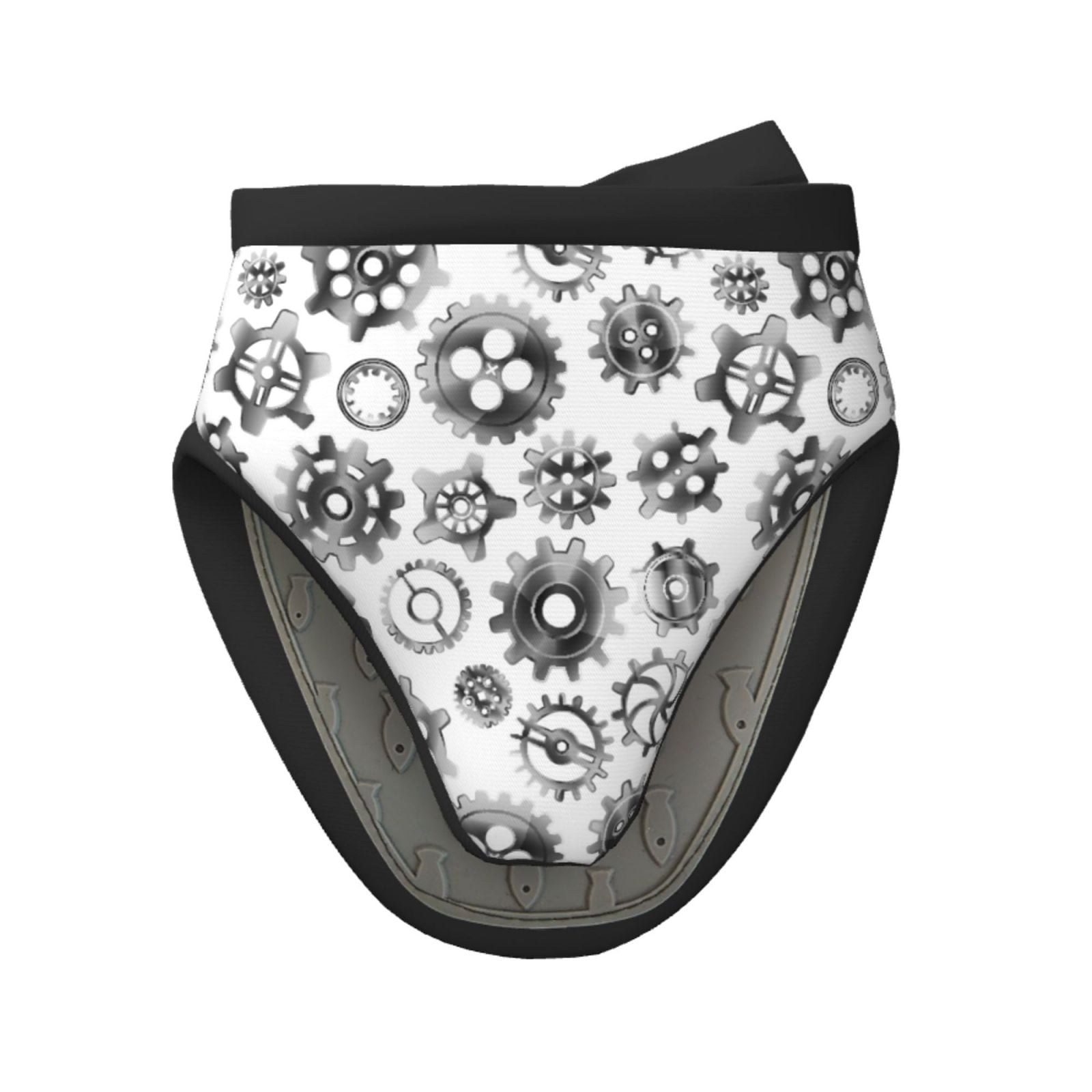 Bike gear Pattern Sparkling Oven Mitts Heat Resistant, Soft Lining Silicone Mini Oven Mitts with ...