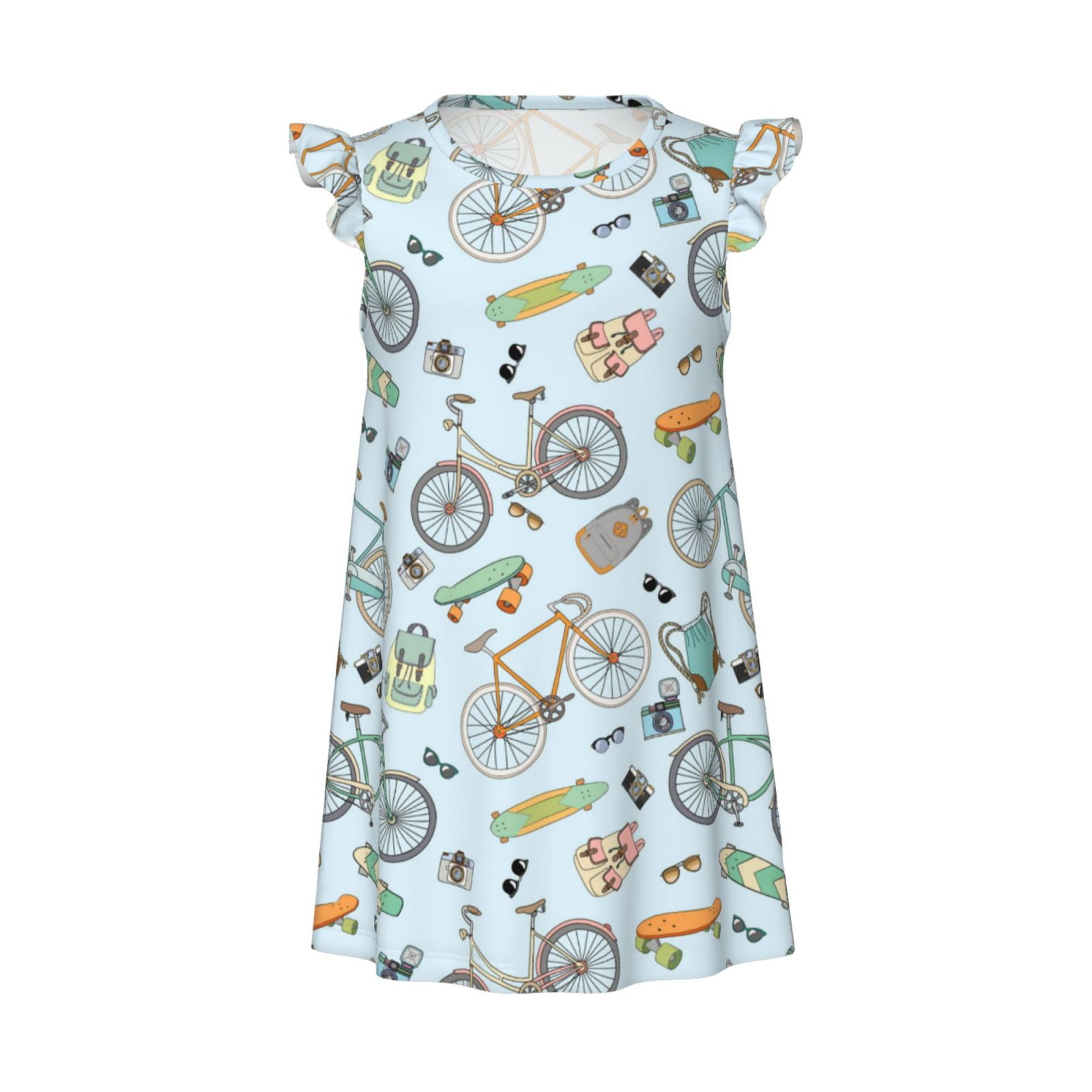 Bike scooter Pattern Girls Nightgowns, Pajamas for Girls, Soft Flutter ...