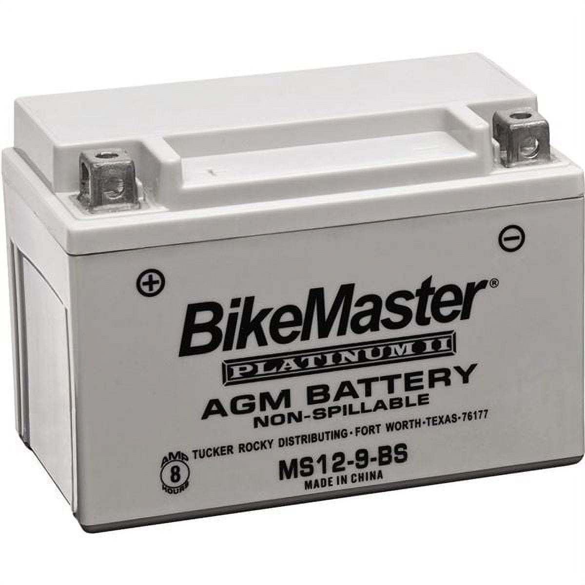 BikeMaster MS12-4B-BS BM AGM Platinum II Motorcycle Battery - 113x39x86 ...