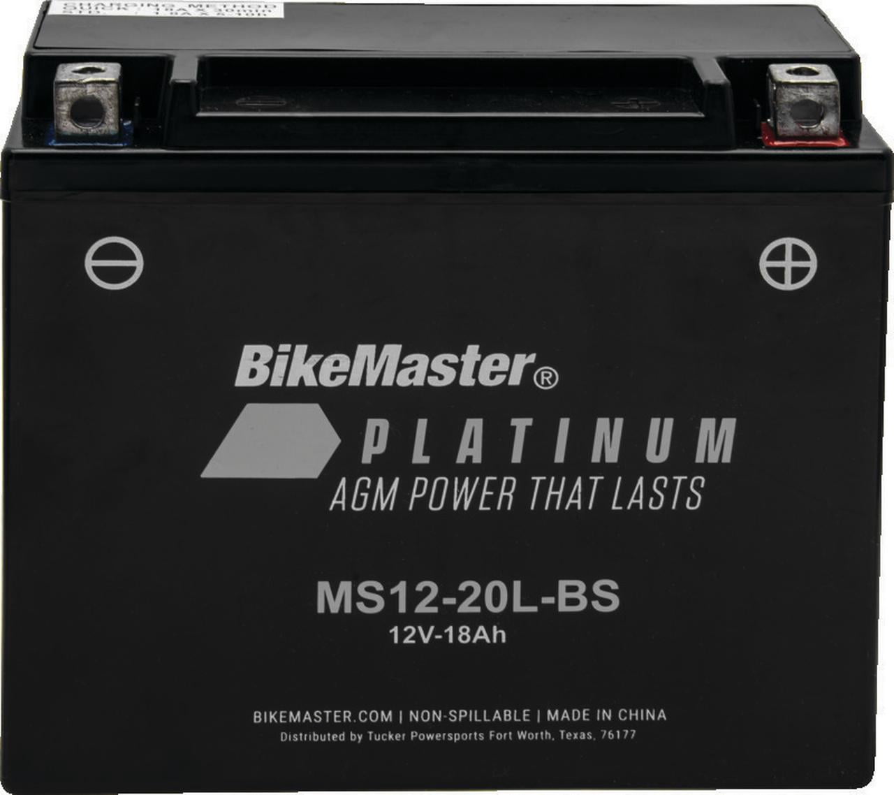 BikeMaster Platinum AGM Maintenance-Free Battery 175mm L x 87mm W x ...