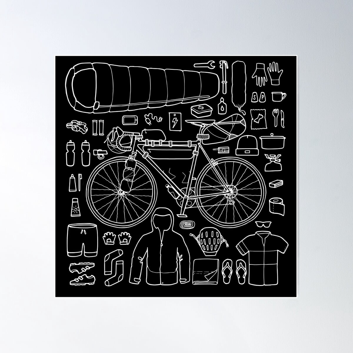 Bikepacking List Poster, 24x36 UNFRAMED - Walmart.com