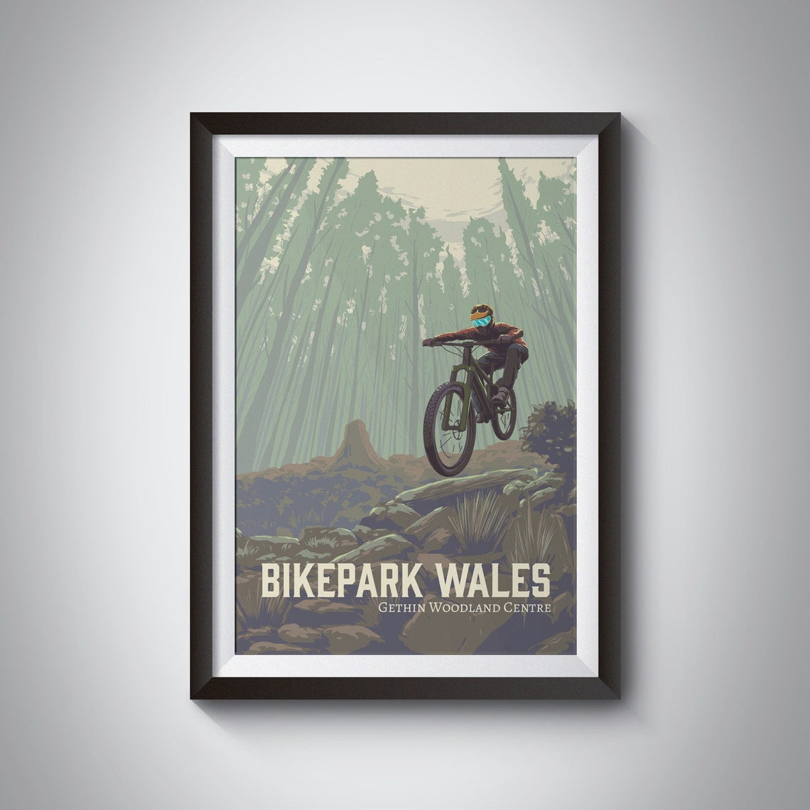 Bikepark Wales Mountain Biking Poster, Gethin Woodland Centre, Merthyr ...