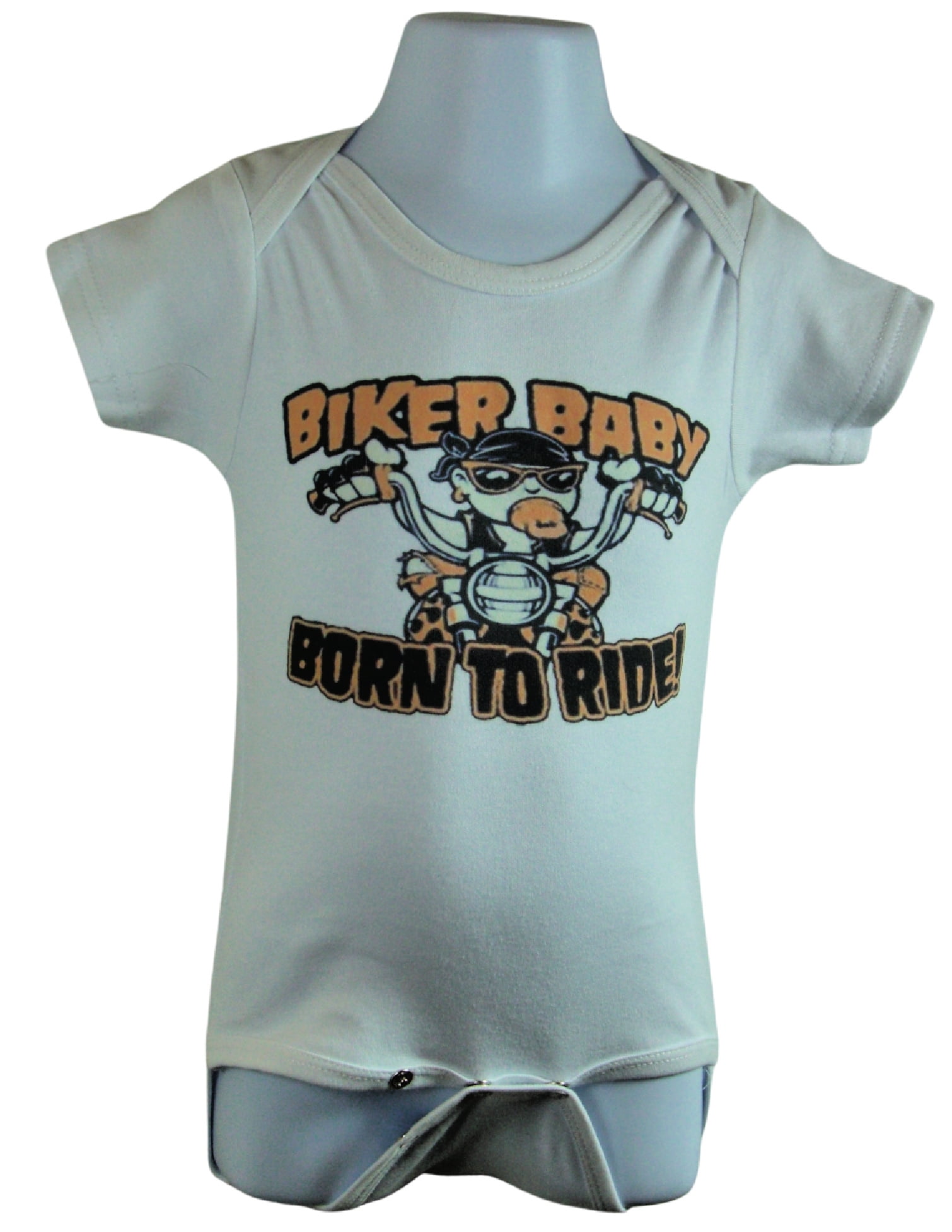 Biker Baby Born to Ride Bodysuit (6-12 Months) Boy White 100% Cotton ...