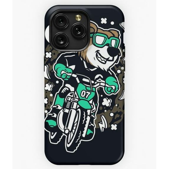 Biker Bear Motocross Dirt Bike Rider G4174 Phone Case for iPhone17 16 ...