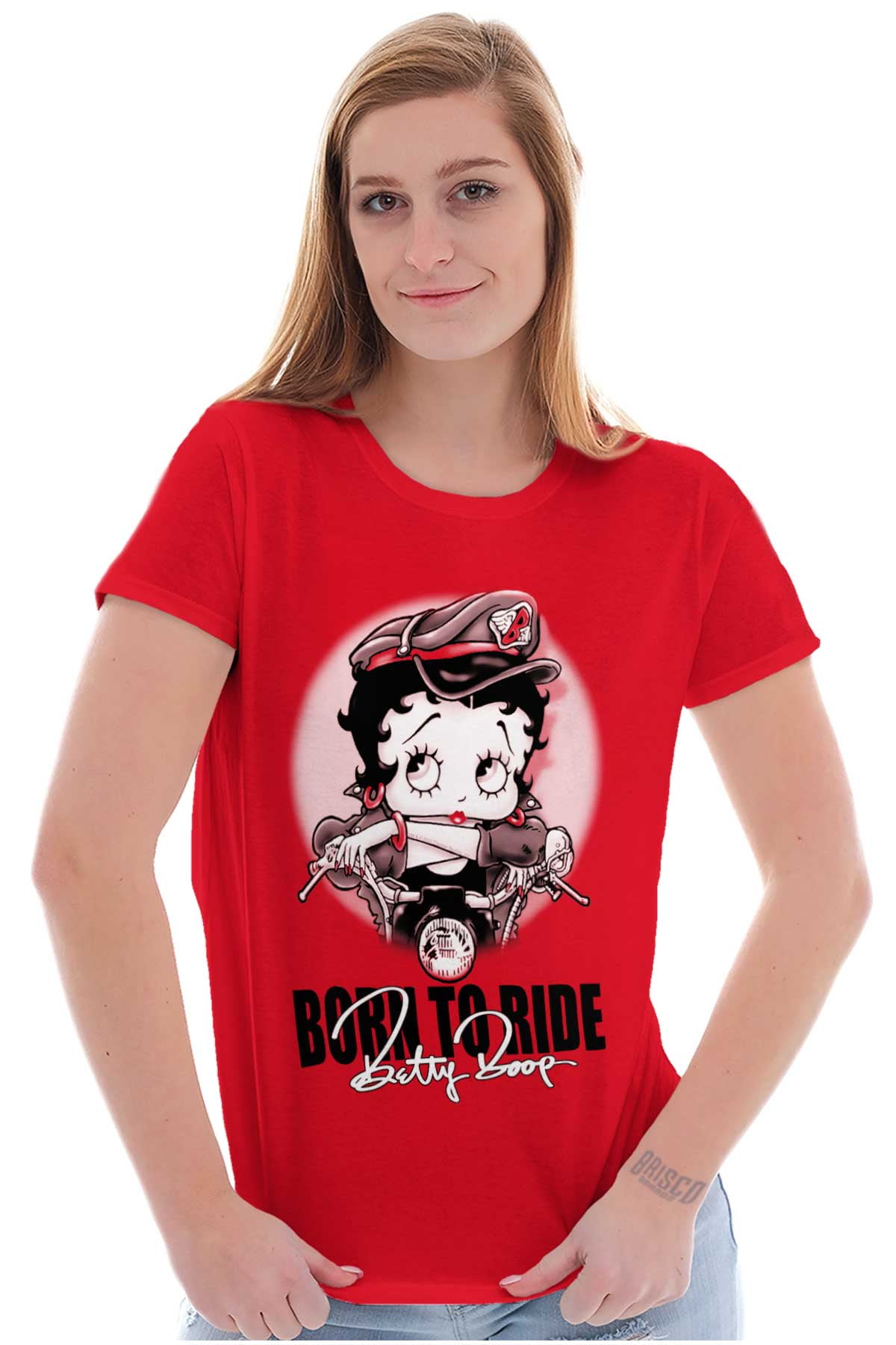 Biker Betty Boop Cartoon Born to Ride Women's Plus Size Shirt Brisco ...