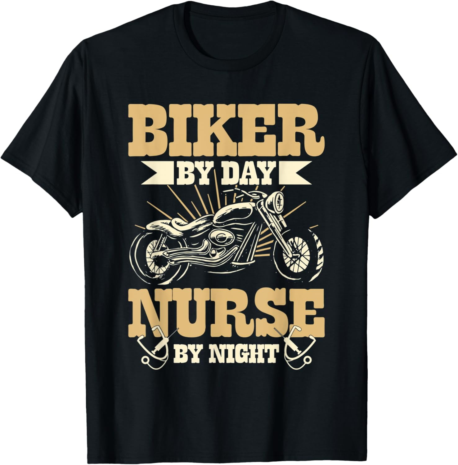 Biker By Day Nurse By Night Motorcycle Biking Nurses T Shirt - Walmart.com