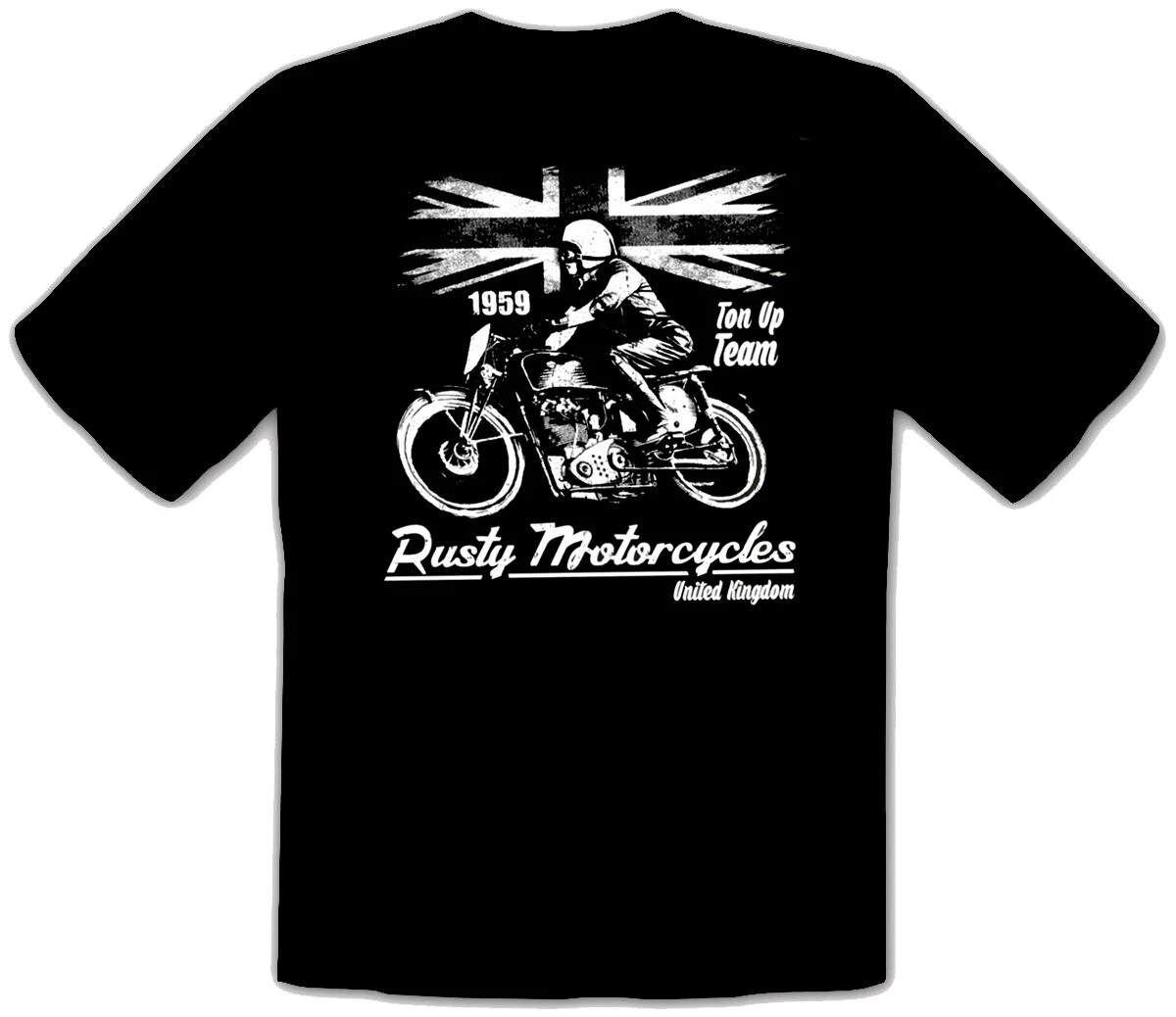 Biker Cafe Racer Rusty MotorcyclesTriumph BSA Black T-Shirt -420 - Walmart.com