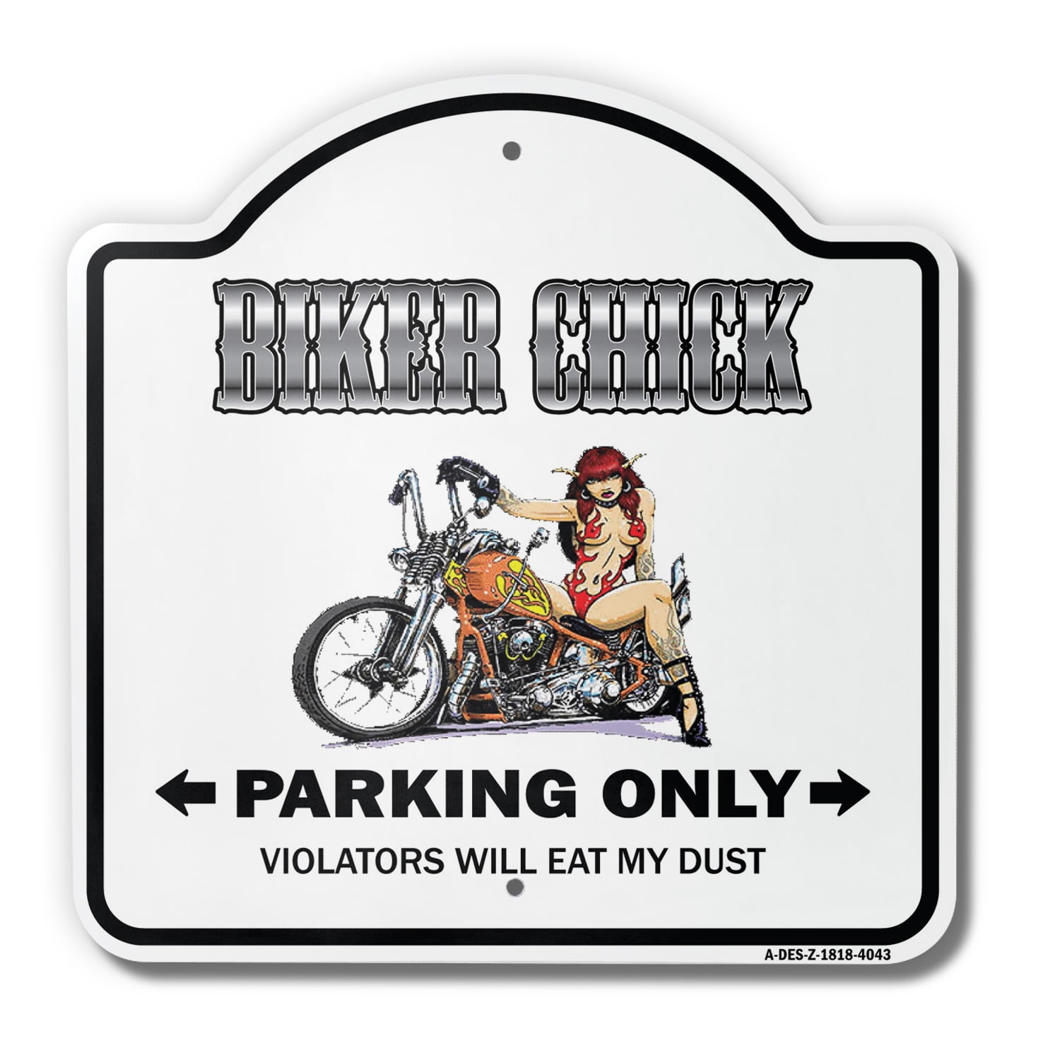 Biker Chick 18" X 18" Heavy-Gauge Aluminum Architectural Sign ...