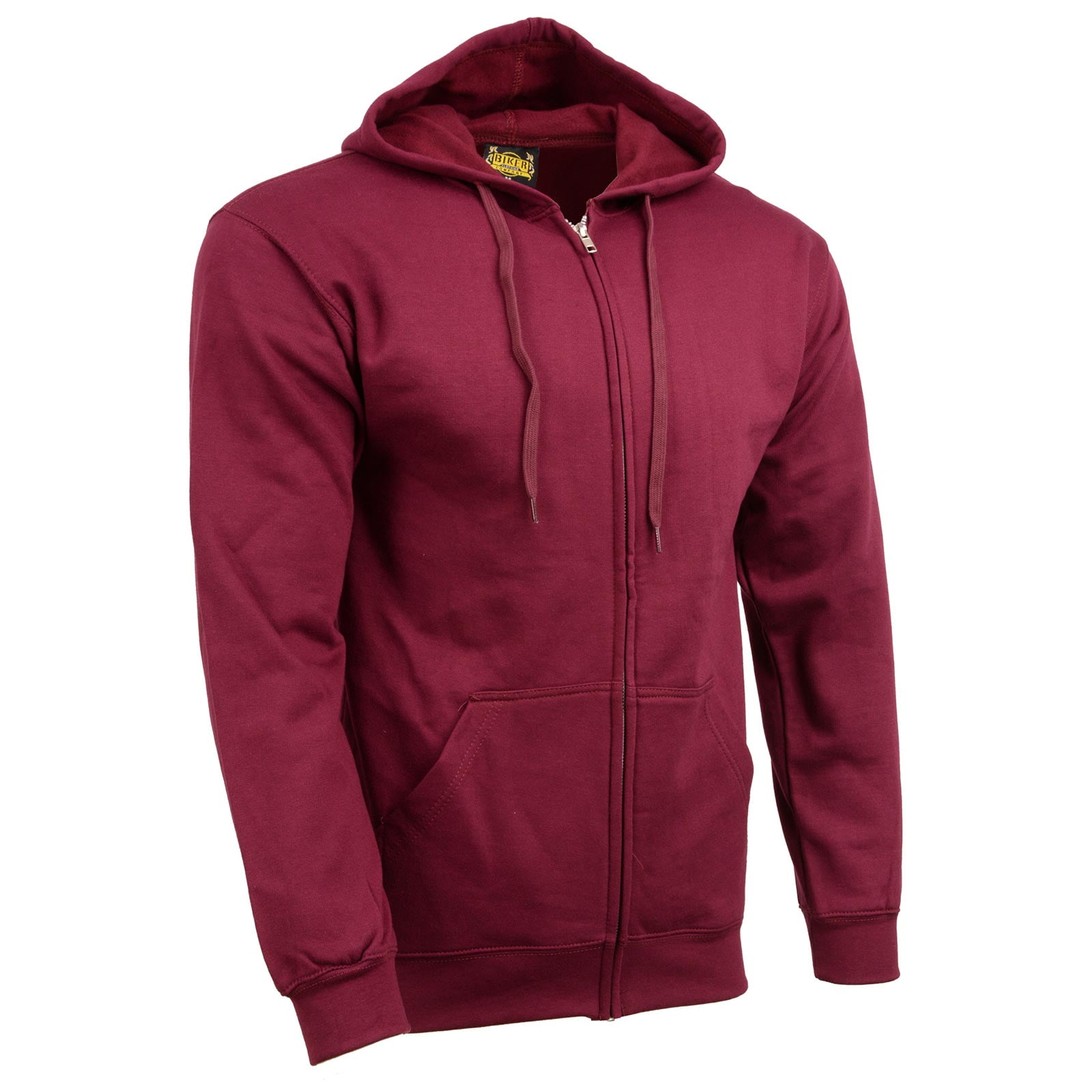 Biker Clothing Co. BCC118026 Men's Classic Maroon Zip-Up Hoodie Sweater ...