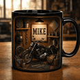 Biker Dad Custom Mug, Motorcycle Accent Mug Personalized Father’s Day ...