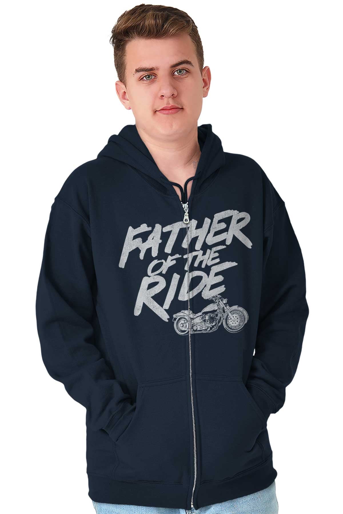 Biker Dad Father Of Ride Motorcycle Men Big & Tall Zip Hoodie Brisco ...