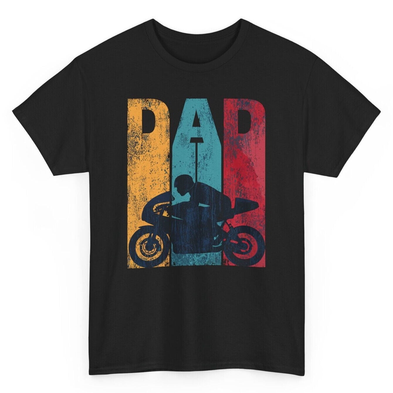 Biker Dad Vintage T-shirt - Sport Bike Motorcycle Fathers Day Graphic Tee - Walmart.com