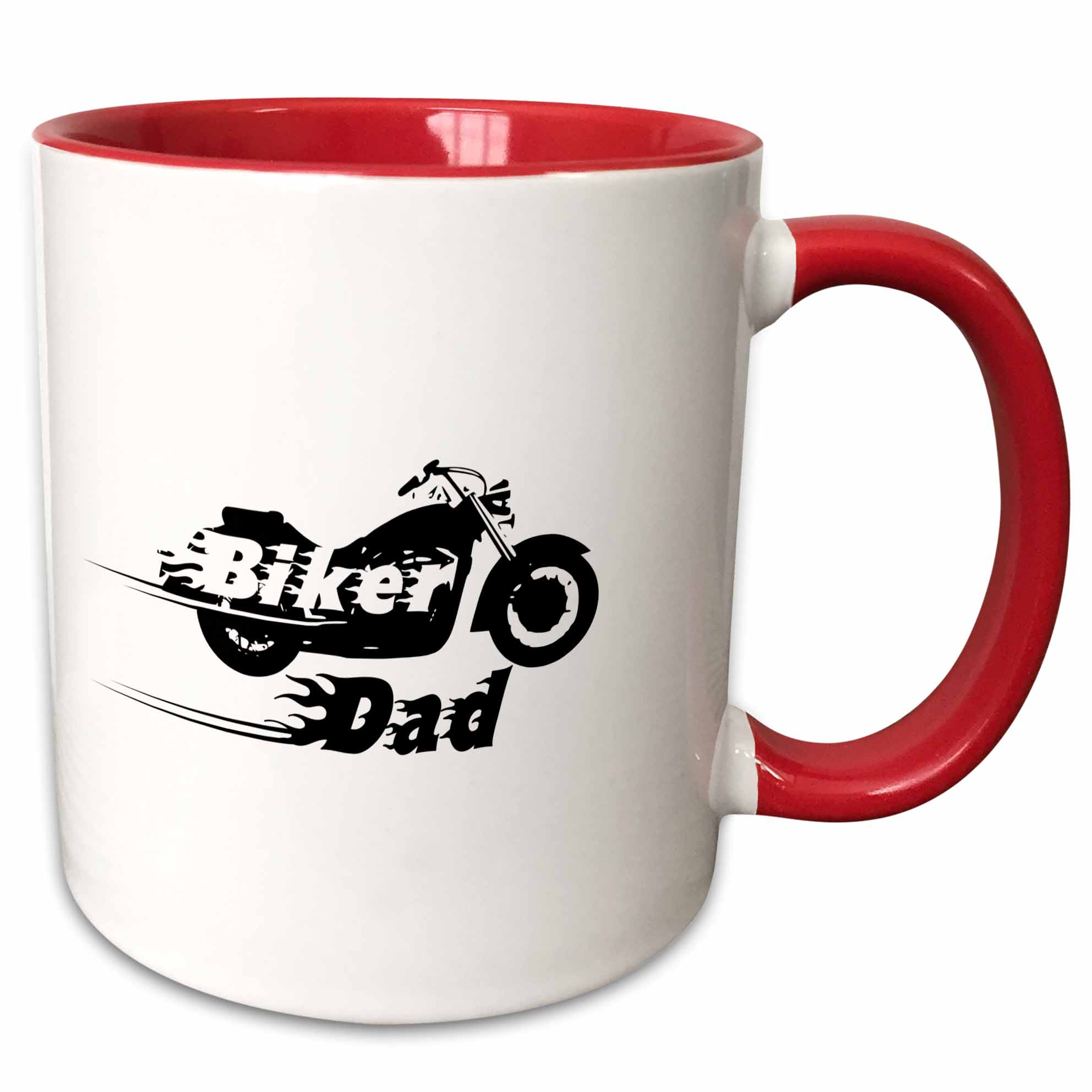 Biker Dad. motorbike motorcycle daddy. Fast bike. cool black and white flaming text. Fathers day ...