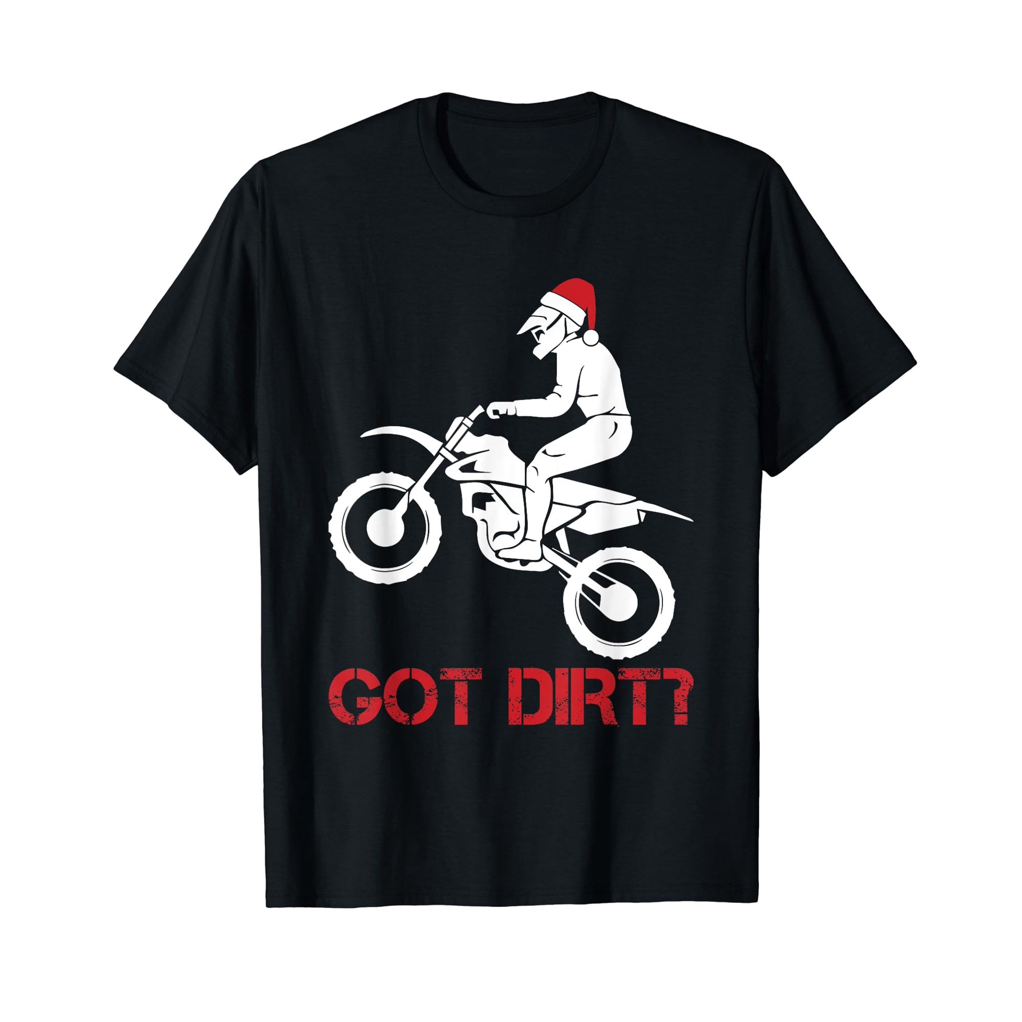 Biker Evolution Christmas X-Mas Pajama Dirt Bike Motorcycle T-Shirt Black Tee - Walmart.com