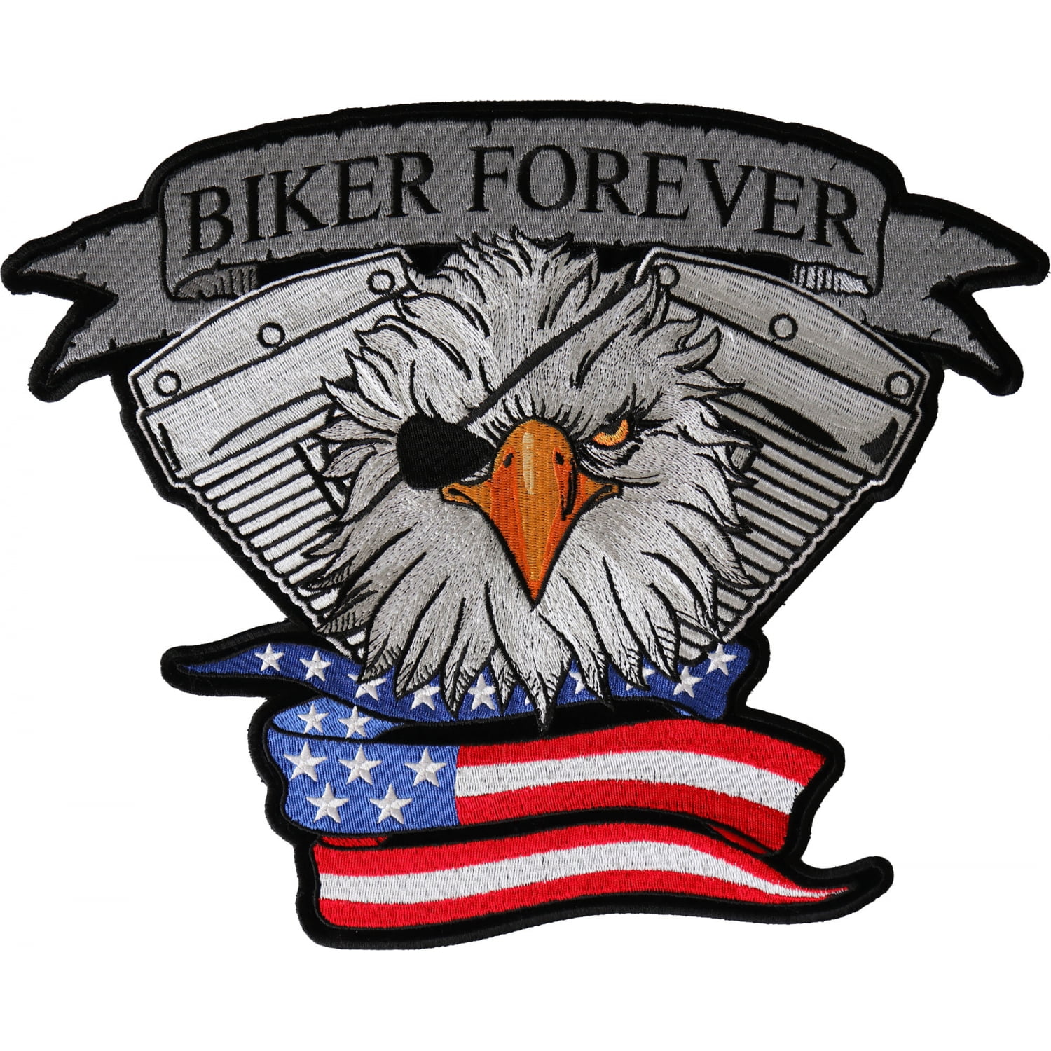 Biker Forever Patch, Large Eagle Patches for Jackets - Walmart.com