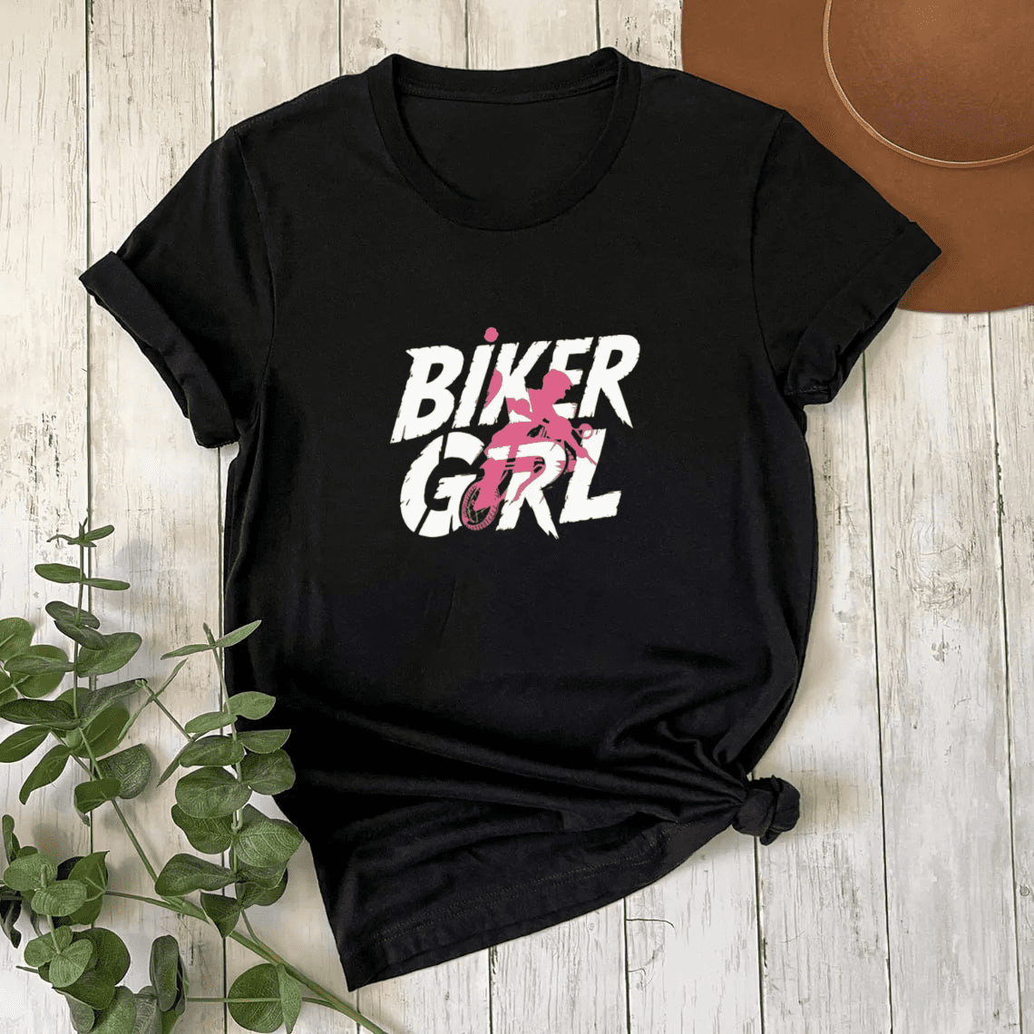 Biker Girl Riding Motorcycle Bold Feminine Rider Graphic Style Unisex T ...
